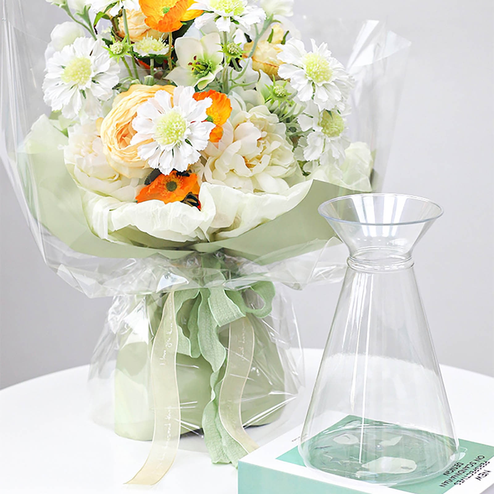 Egmy1 Acrylic Transparent Plastic Hand Crafted Flower Bouquet Bottle ...