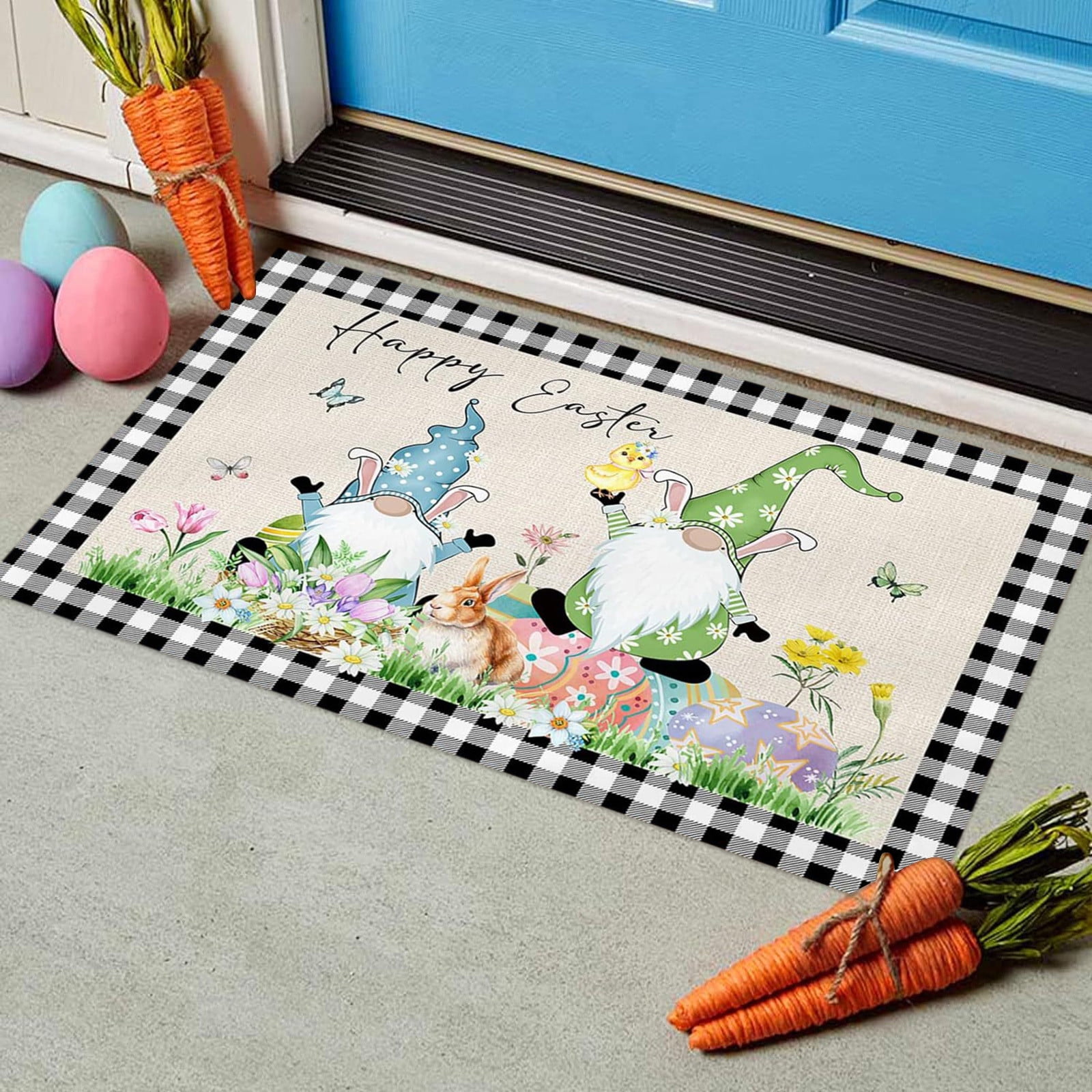 Egmy1 Easter Carpet Three Sizes Faux Wool Entry Door Mat Bathroom Non ...