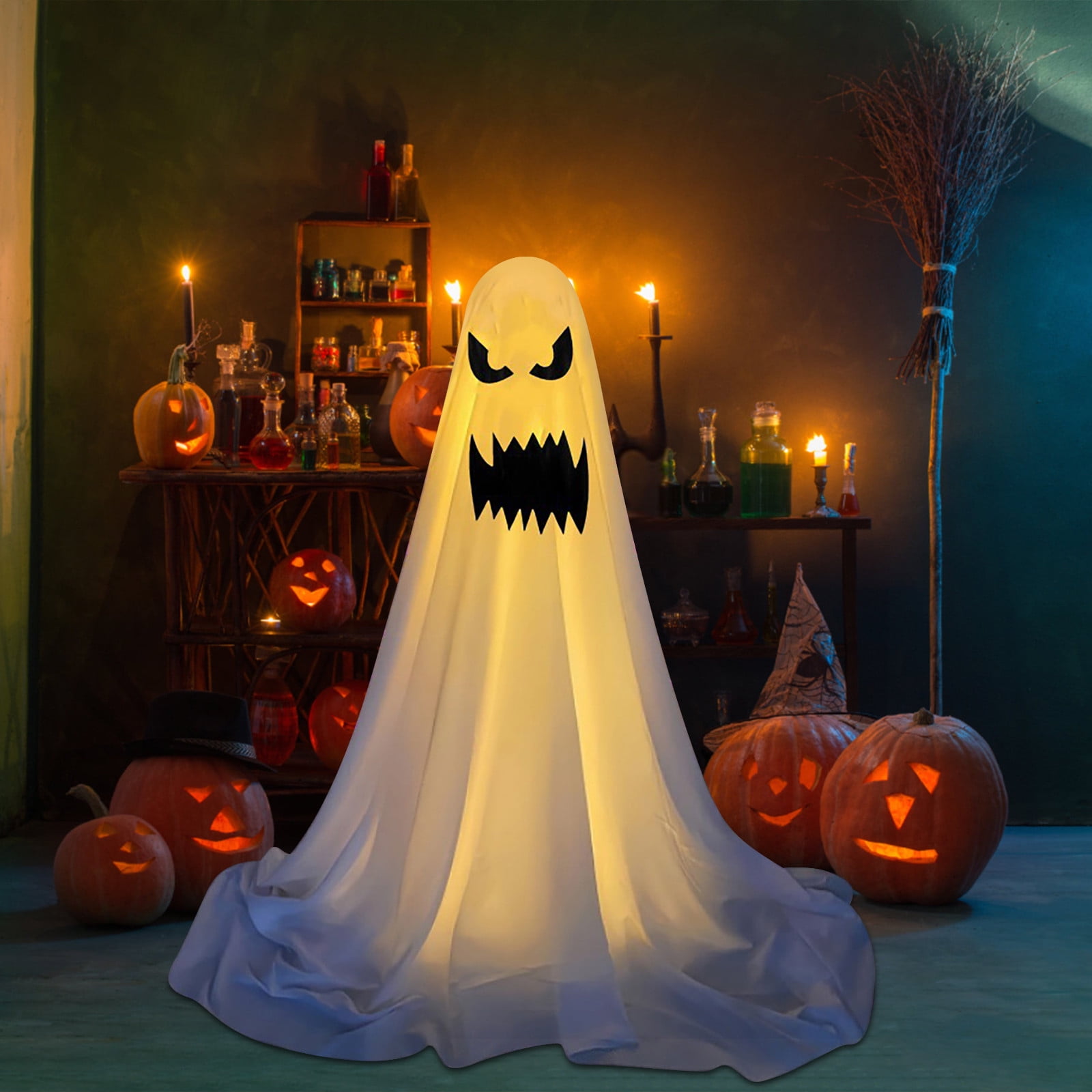 Egmy1 Halloween Decorations LED Light-Up Ghosts for The Front Porch ...