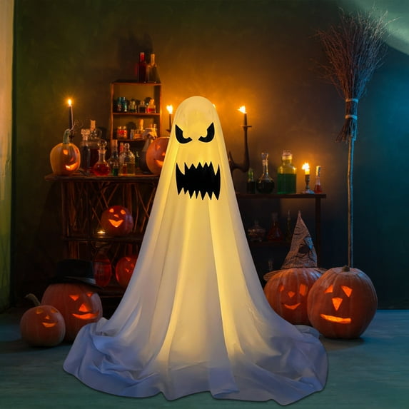 Egmy1 Halloween Decorations LED Light-Up Ghosts for The Front Porch ...