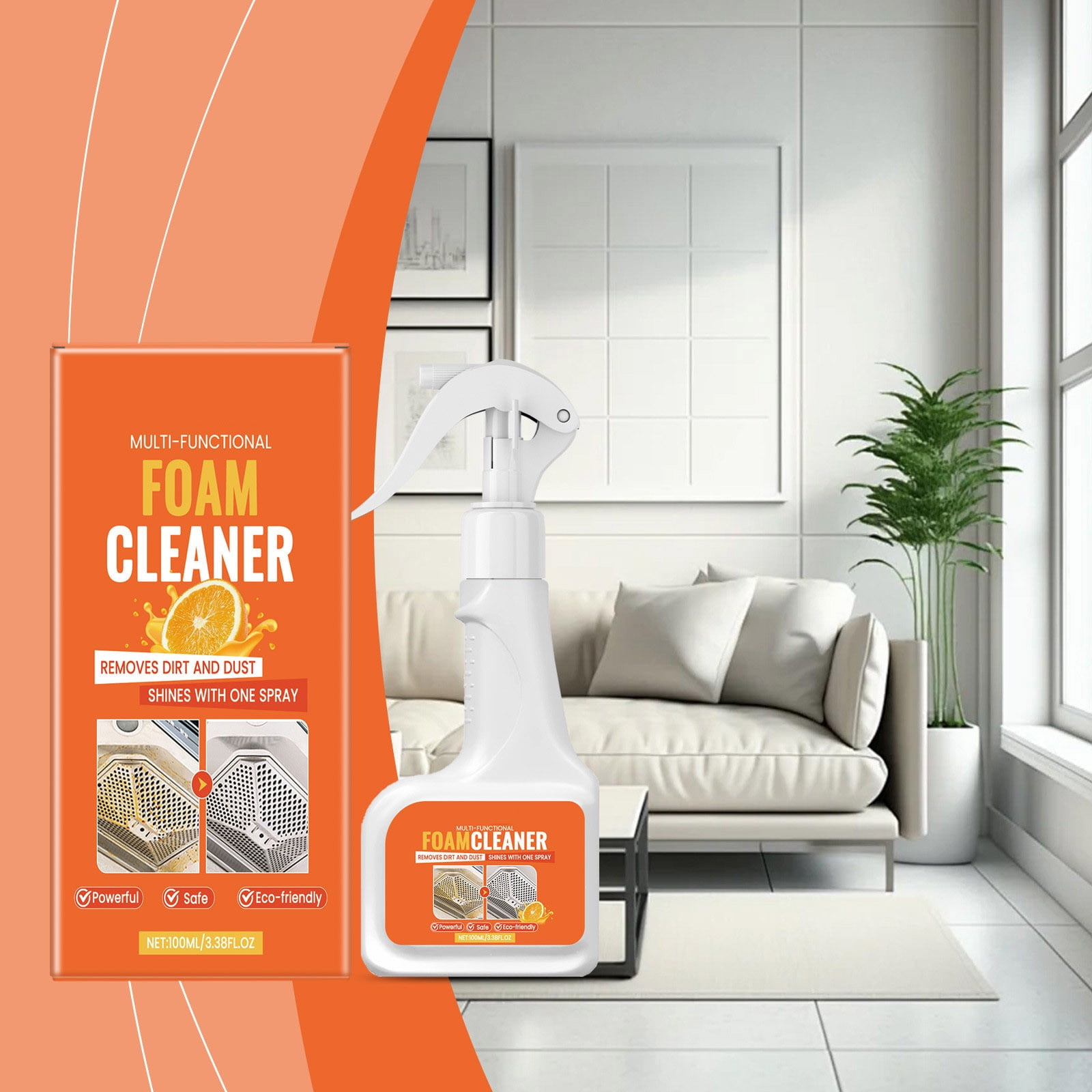 Egmy1 Multi-Functional Foam Cleaner Oil Stain Cleaner Household Cleaner 100ml - Walmart.com