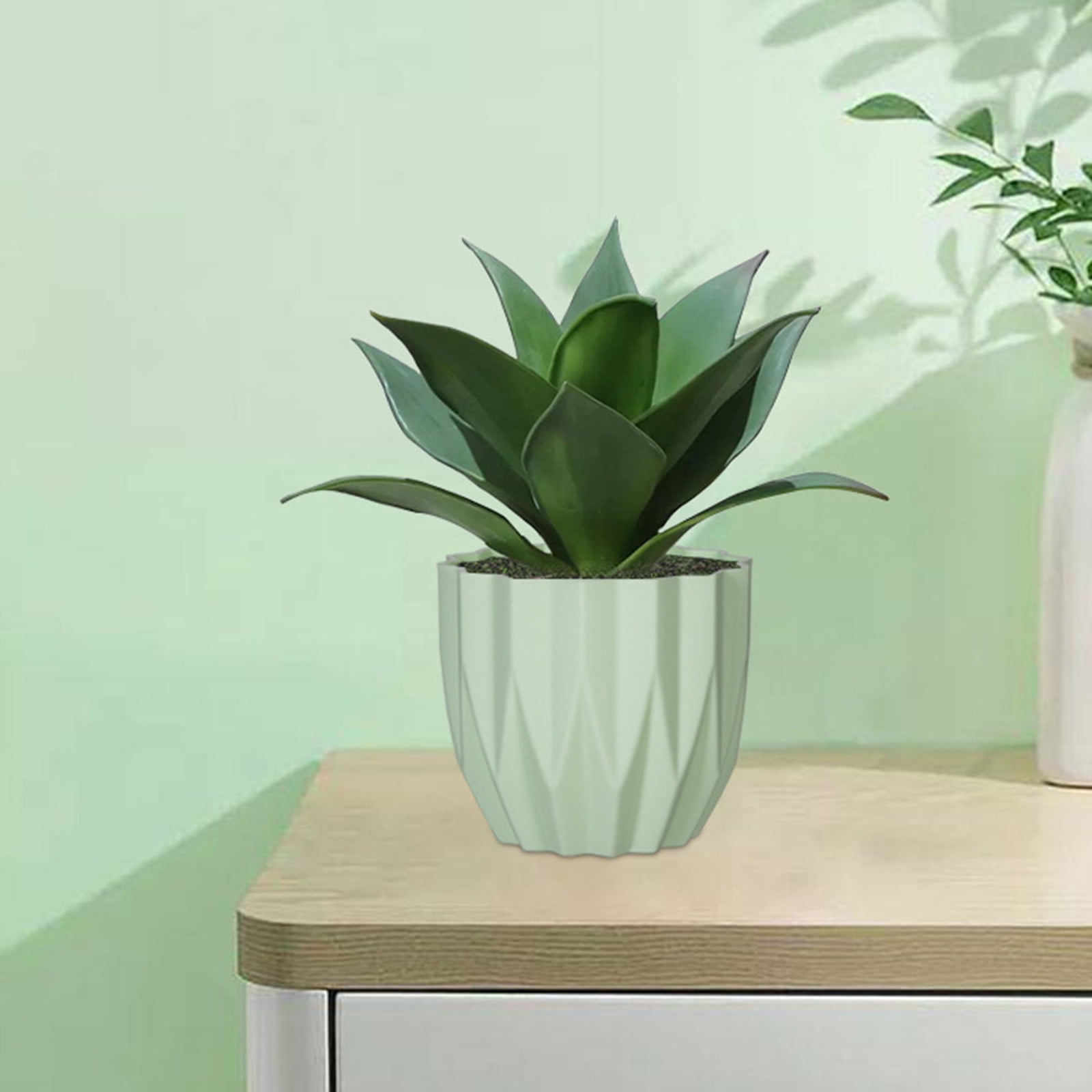 Egmy1 Round Planter Pot Vintage-Style White Flower Pots Indoor Textured ...