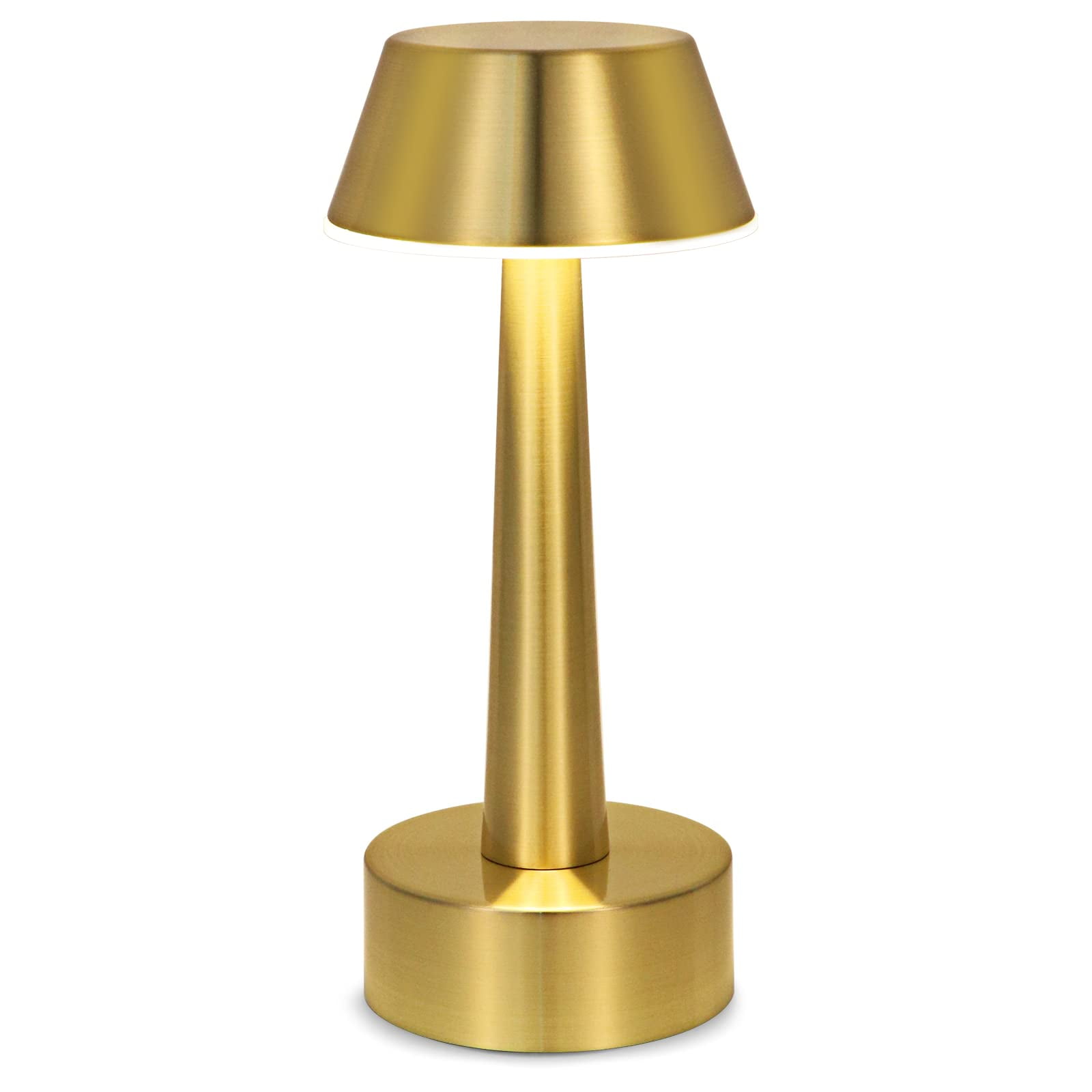 Egobasic Cordless Small Table Lamp, Gold Battery Operated Lamp for ...