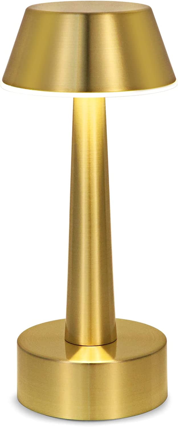 Egobasic Cordless Small Table Lamp for Restaurant Dinner Table, Gold ...