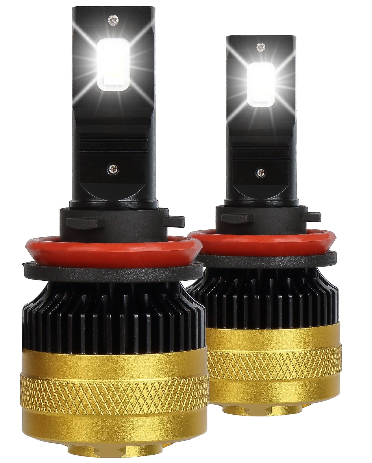 Egoelife H11 H9 H8 LED Headlight Bulbs - 55W 12000LM 6500K White, Plug ...