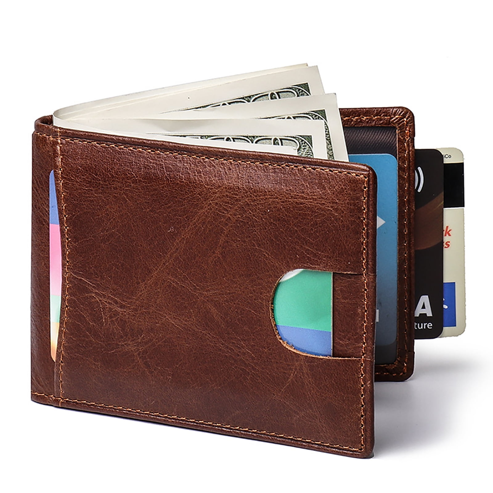 Egoelife Men’s Slim Wallet with Money Clip RFID Blocking Minimalist ...