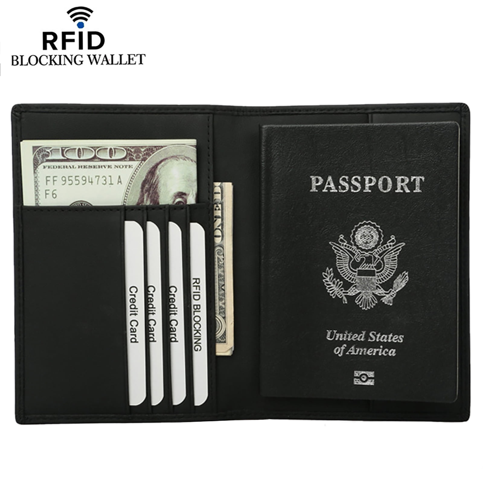 Egoelife Slim Genuine Leather Passport Cover Passport Holder With RFID ...