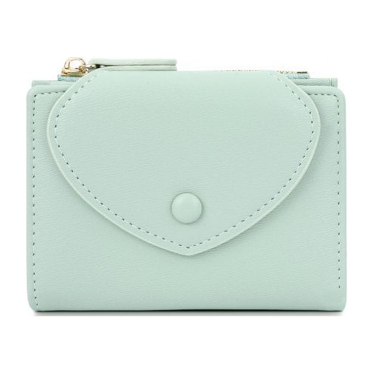 Egoelife Small Wallet with Heart Bifold Wallet Zipper Pocket Cash Card ...