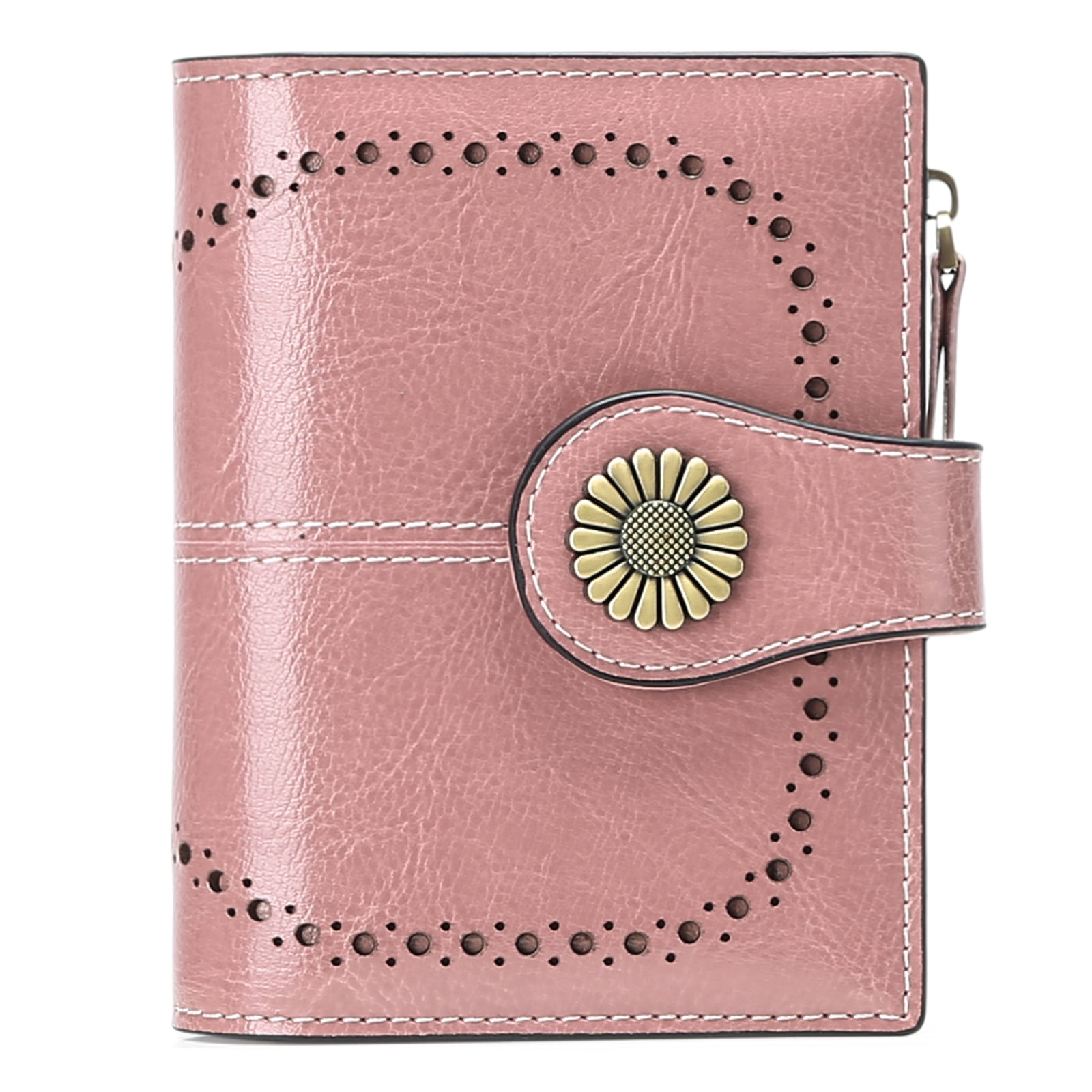 Egoelife Small Women Wallet Bifold RFID Blocking Genuine Leather Short ...