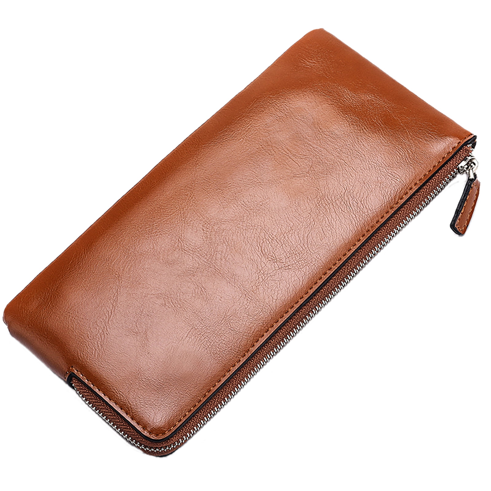 Egoelife Women's Genuine Leather Bifold Wallet Zip Around Phone Clutch ...