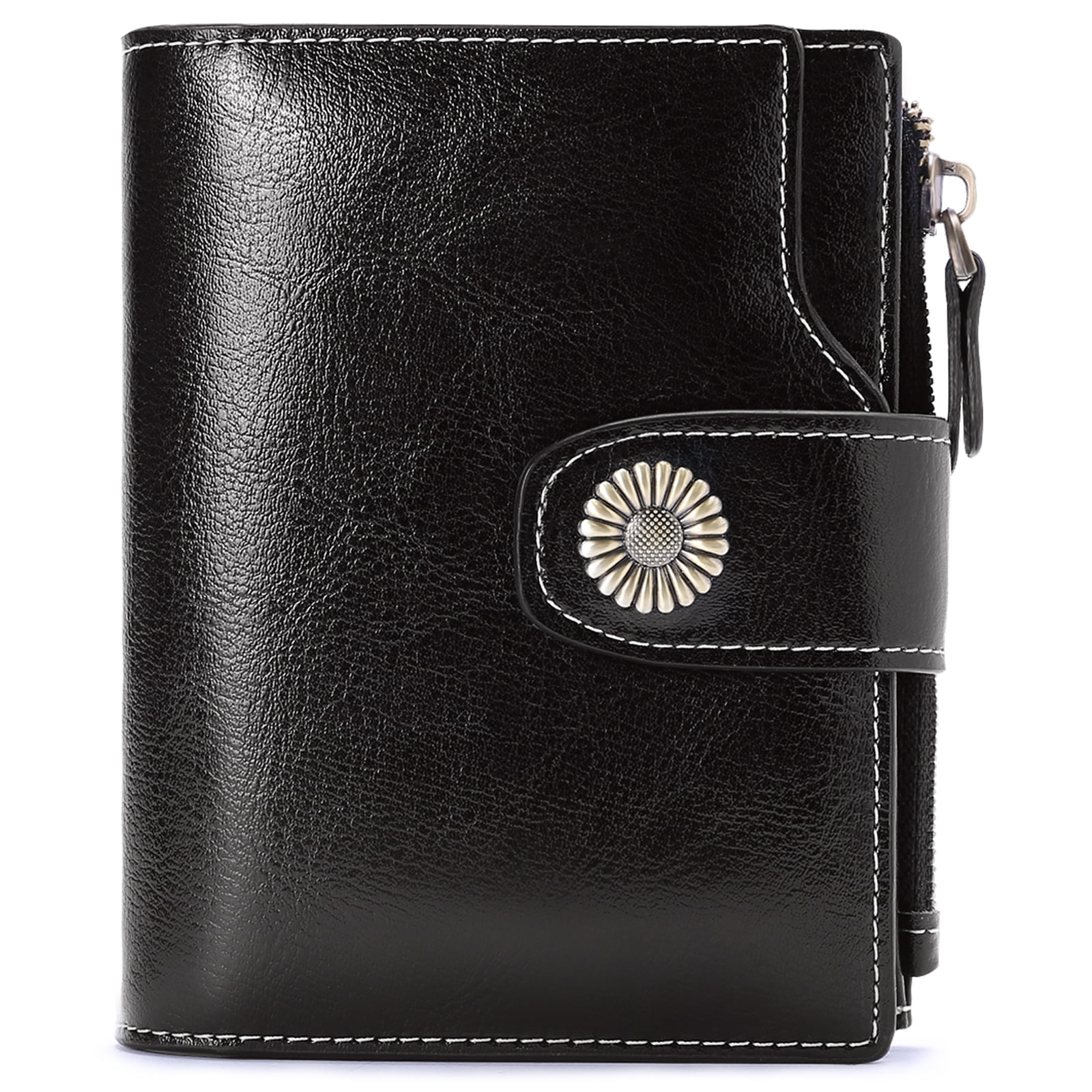 Egoelife Women's Small Wallet RFID Blocking Genuine Leather Compact ...