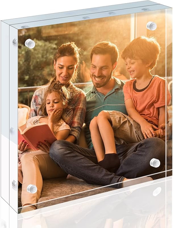 Egofine 4x6 Acrylic Frames 6 Pack, 20mm Thicker Frameless Clear Picture ...