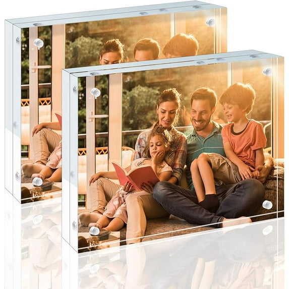 Egofine 4x6 Acrylic Frames 6 Pack, 20mm Thicker Frameless Clear Picture ...