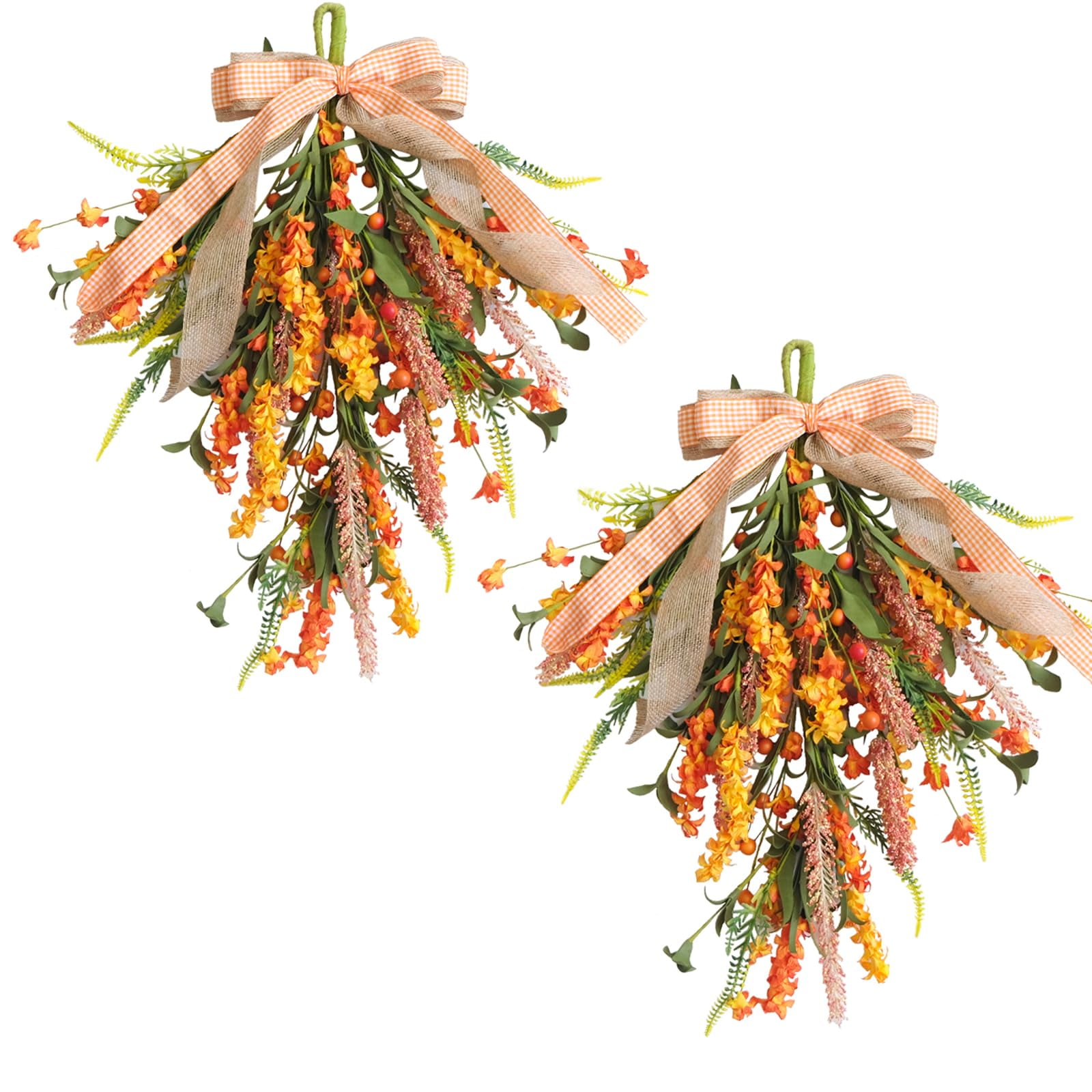Egolot Set of 2 PCS Fall Swags with Artificial Flowers Berries for ...