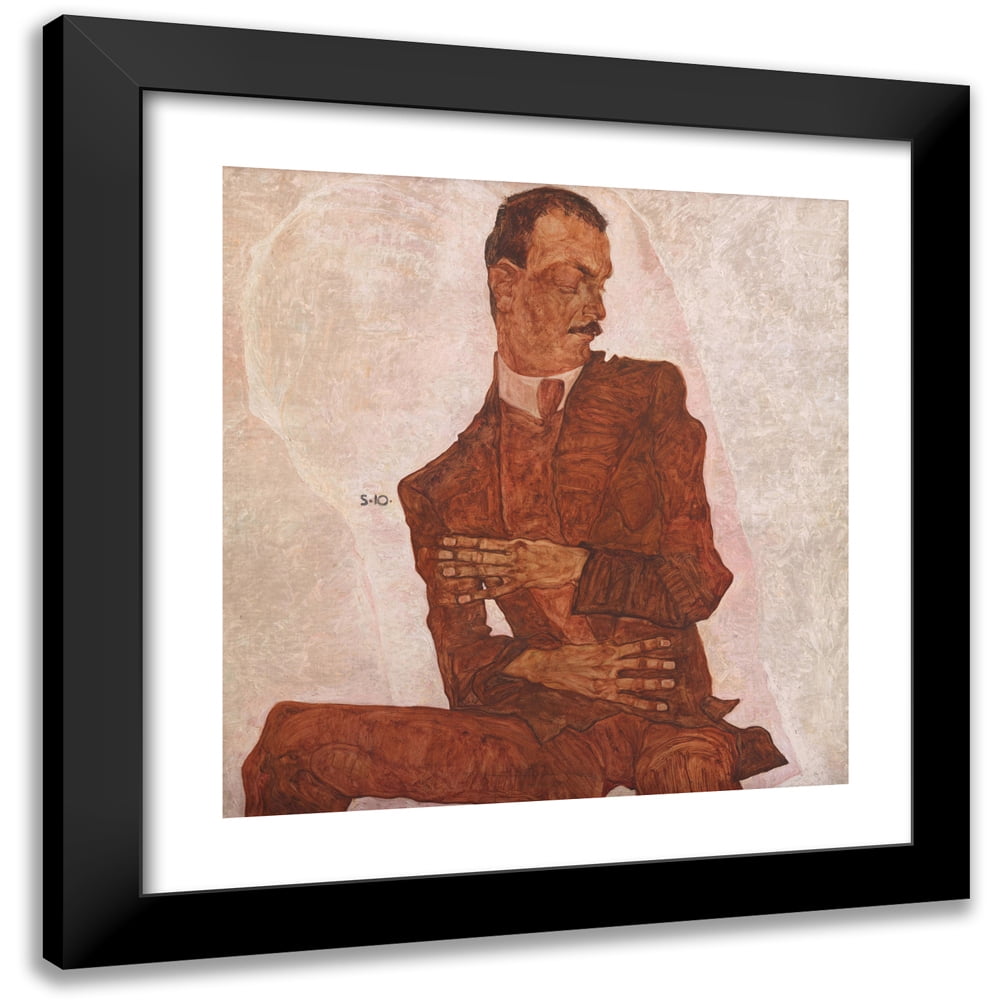 Egon Schiele 12x12 Black Modern Framed Museum Art Print Titled ...