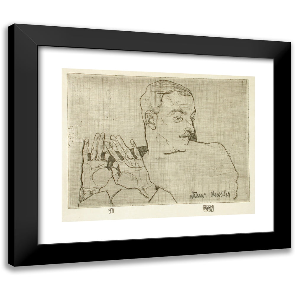 Egon Schiele 14x12 Black Modern Framed Museum Art Print Titled ...