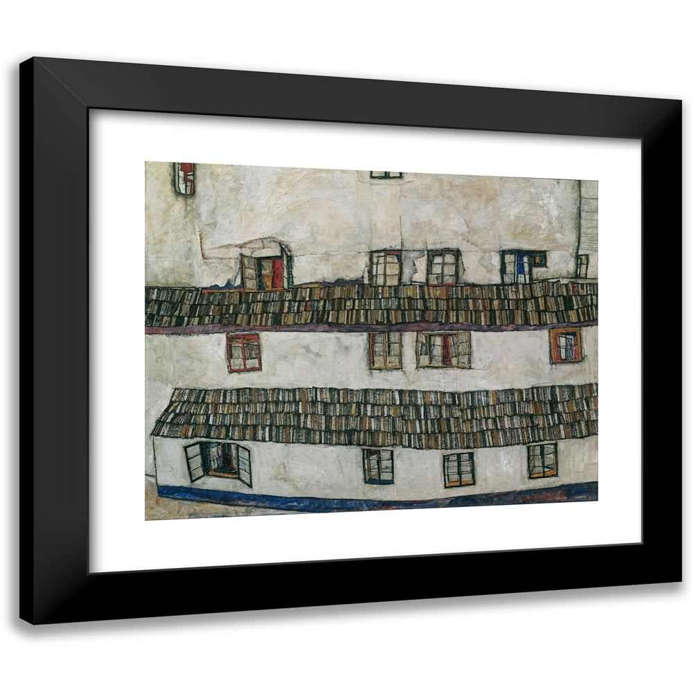 Egon Schiele 24x20 Black Modern Framed Museum Art Print Titled - House ...