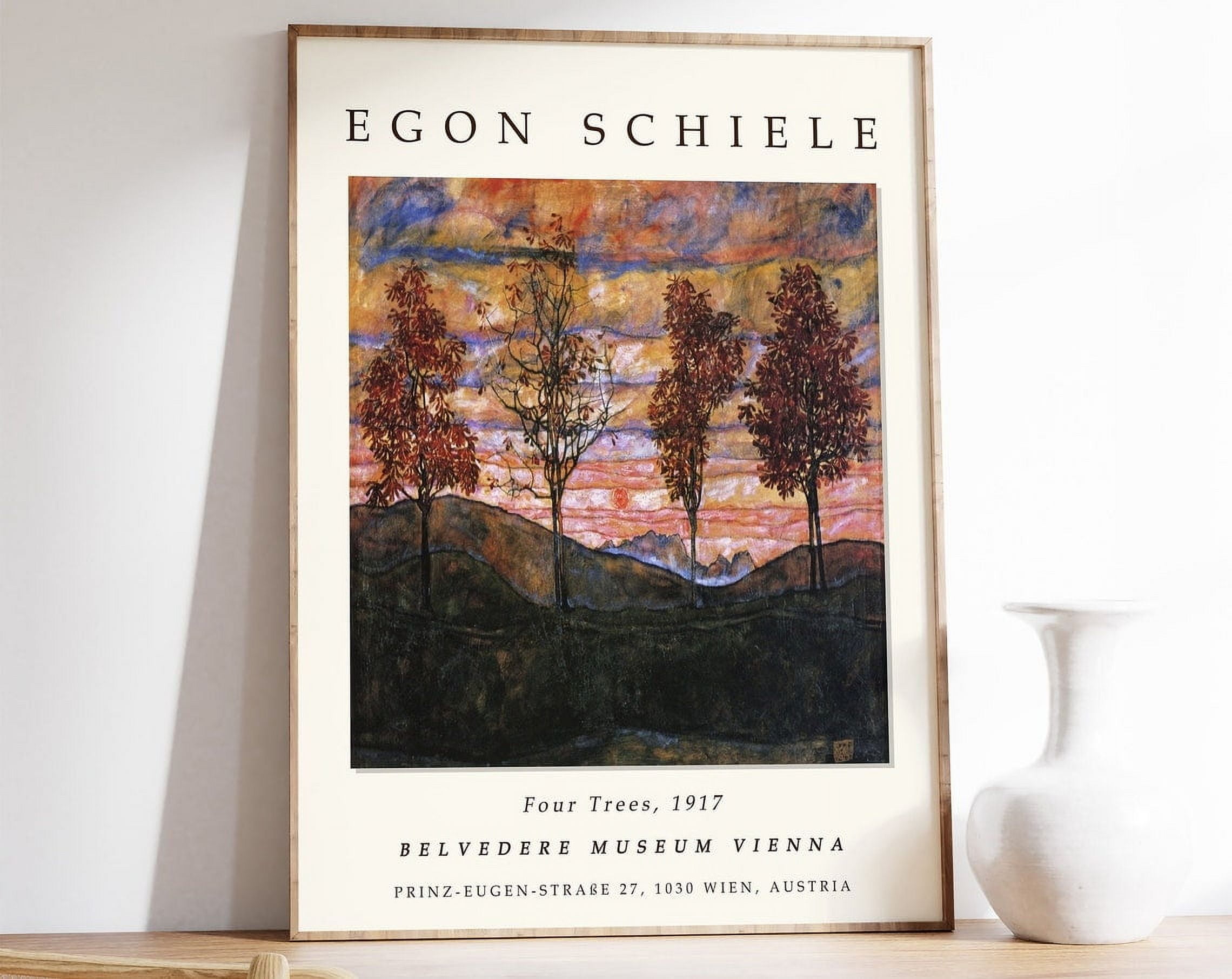 Egon Schiele Four Trees Exhibition Poster, Egon Schiele Art Print ...