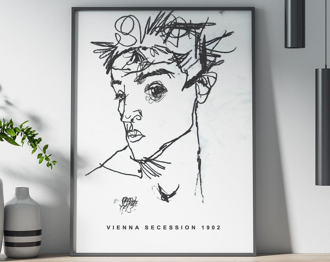 Egon Schiele Self Portrait Poster, Poster, Poster Print, Wall Decor ...