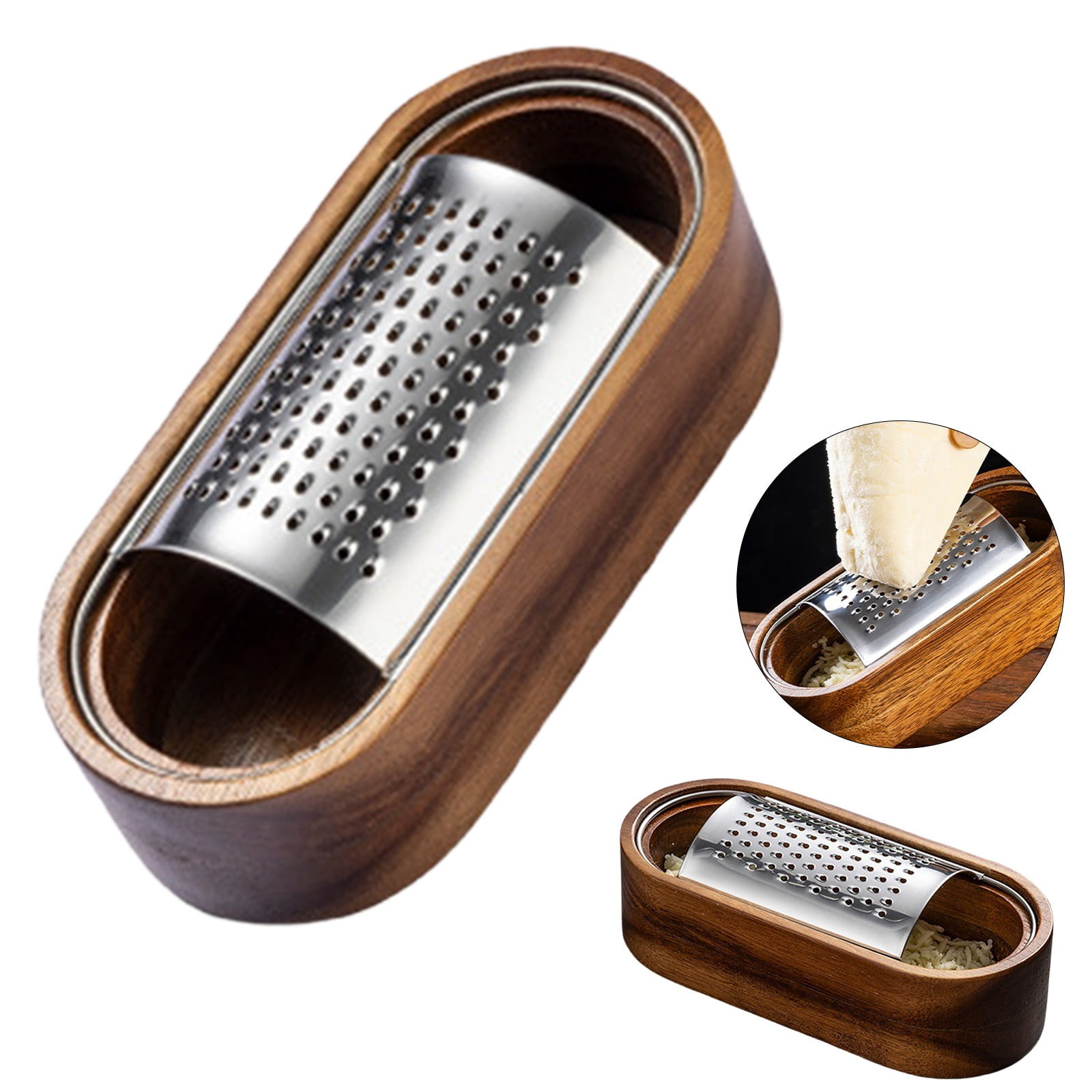 Egooesam Cheese Grater with Container - Stainless Steel Lemon Zester ...