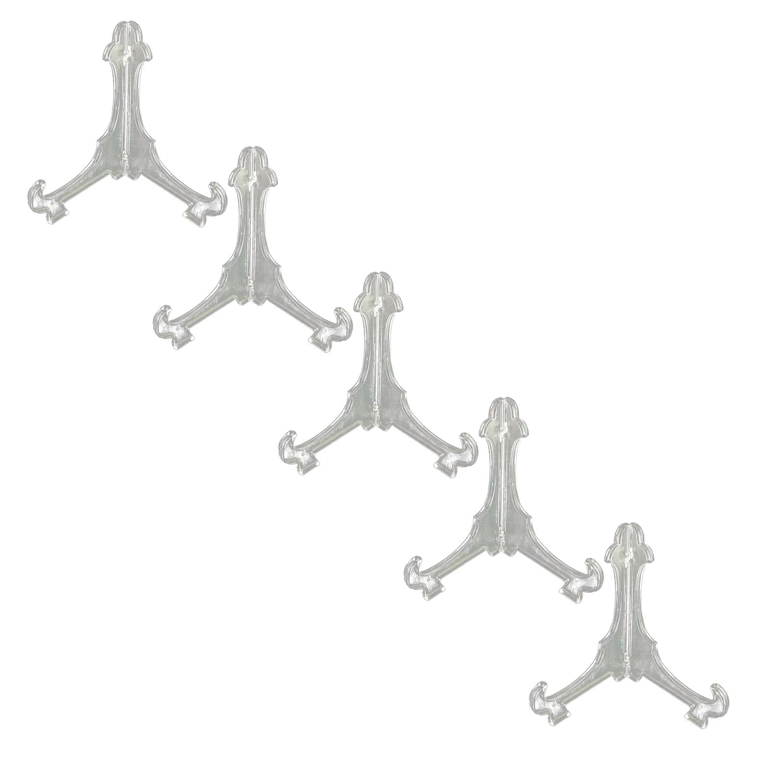 Egooesam Mini Acrylic Easel Stands Plate Stands 5 Pack, 4-Inch Clear ...