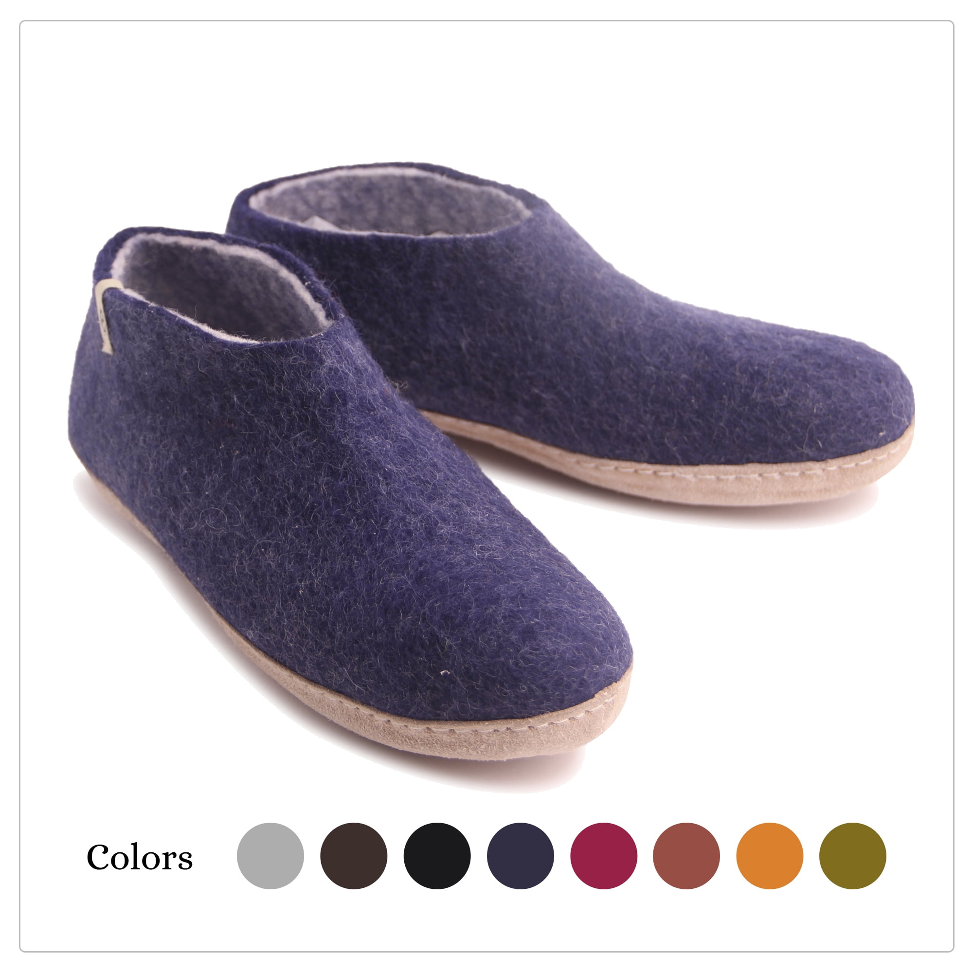 Egos Indoor Slippers Unisex Natural Sheepskin Wool Cozy Loafer Shoe ...