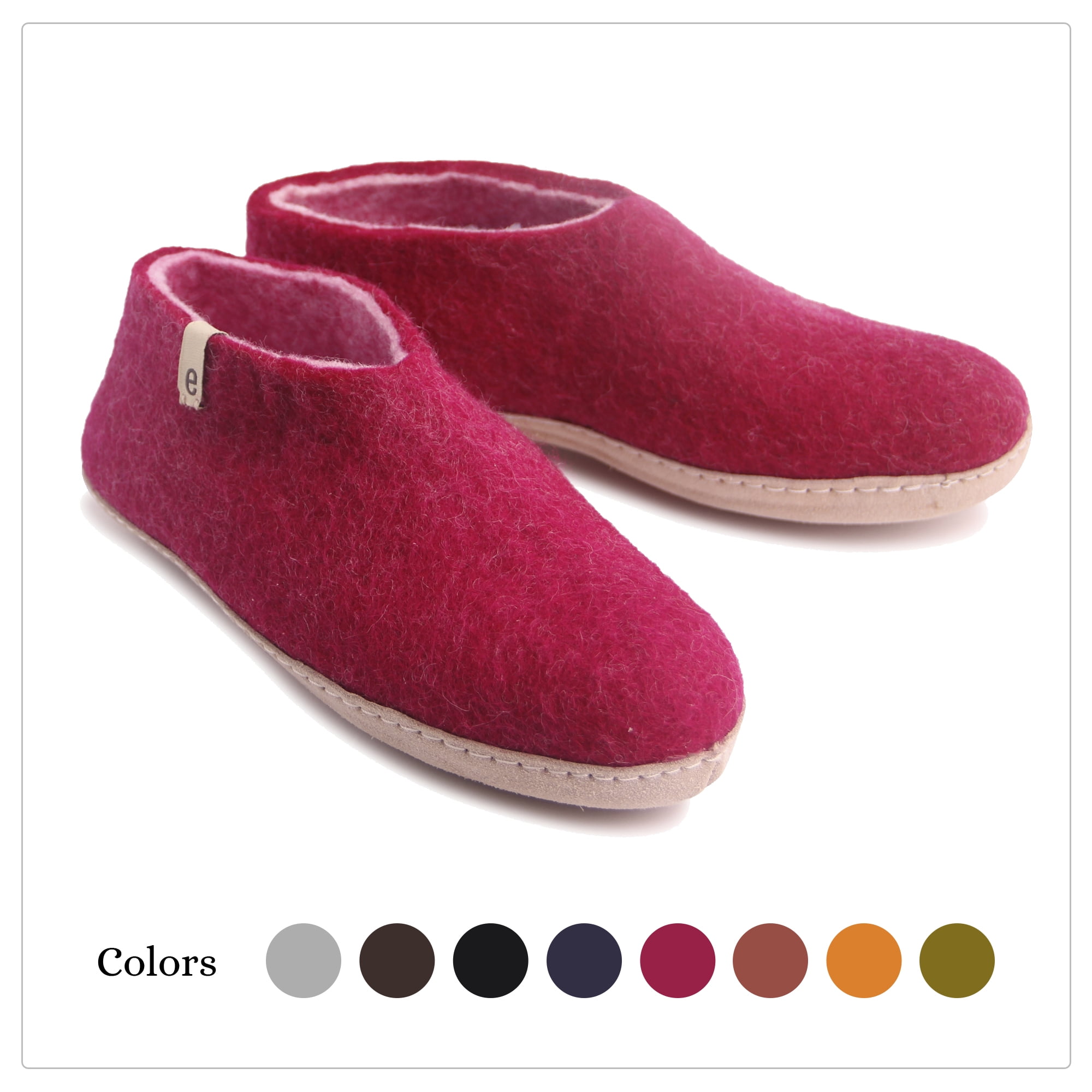 Egos Indoor Slippers Unisex Natural Sheepskin Wool Cozy Loafer Shoe ...