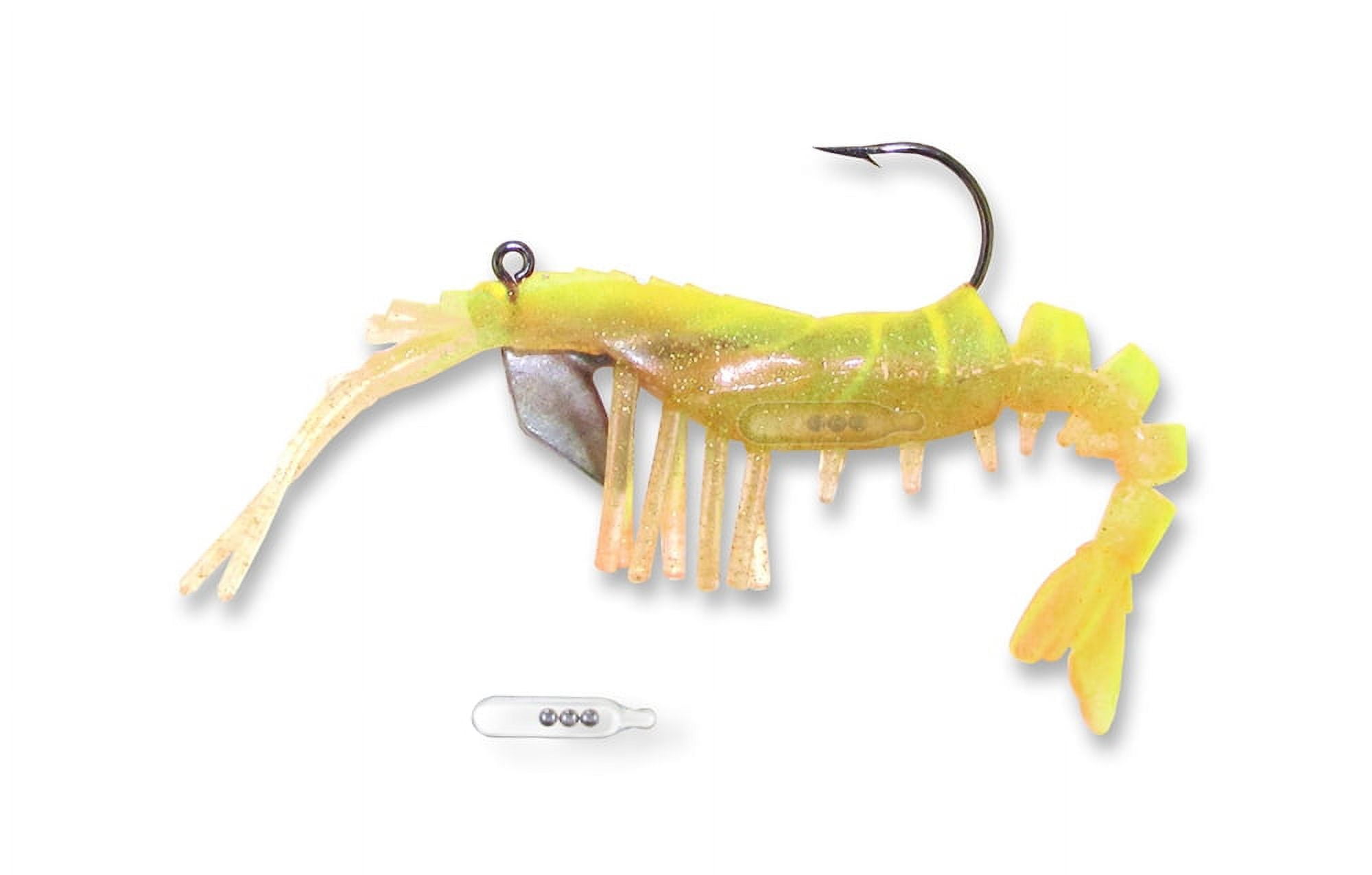 Egret Baits Vudu Rattle Shrimp 3.25" Softbait, 1/4oz, Chartreuse, 2 ...