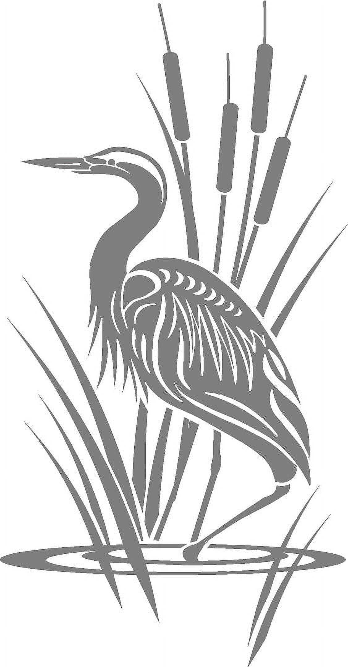 Egret Bird Etched Glass Vinyl Shower Door Decal Window - Walmart.com
