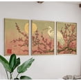 Egret Bird Plum Blossoms Japanese Ink Art Version Two Set 3 Stretched ...
