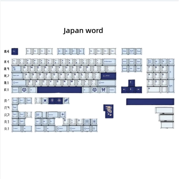 Egret Theme PBT Keycap Set, 5-Side Dye-Sublimation Full Set Cherry ...