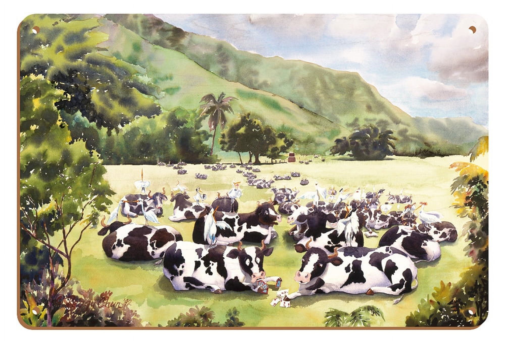 Egrets - On the Backs of Hawaiian Cows (Pipi) - From an Original Hawaii ...