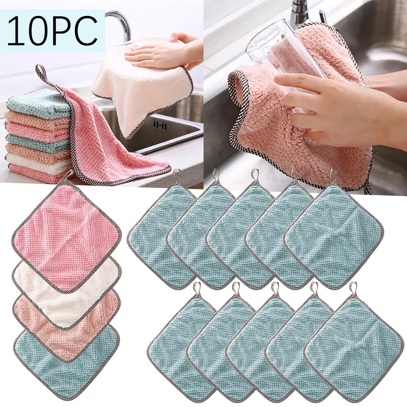 Eguiwyn Clearance Kitchen Utensils Set, Coral 10X Rag, Walmart Savings ...