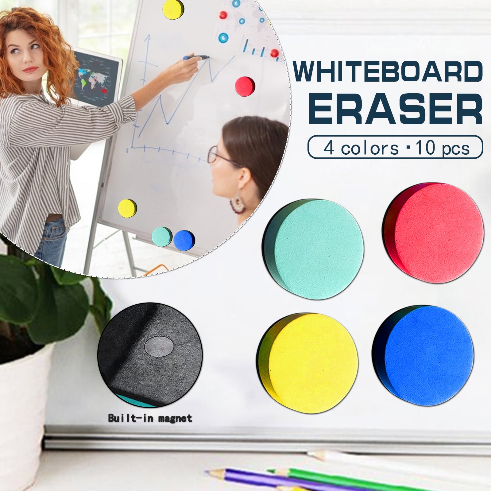 Eguiwyn Clearance Racks School Supplies, Eva Colored Round Whiteboard Blackboard with Magnetic ...