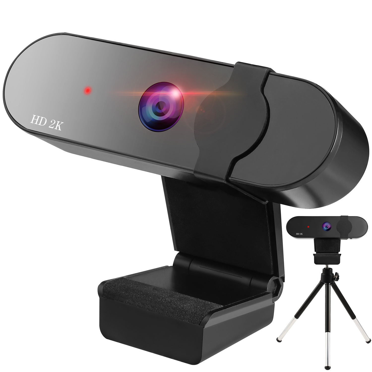 Eguts HD Webcam 2K,USB Webcam with Privacy Cover & 2 Noise-Canceling ...