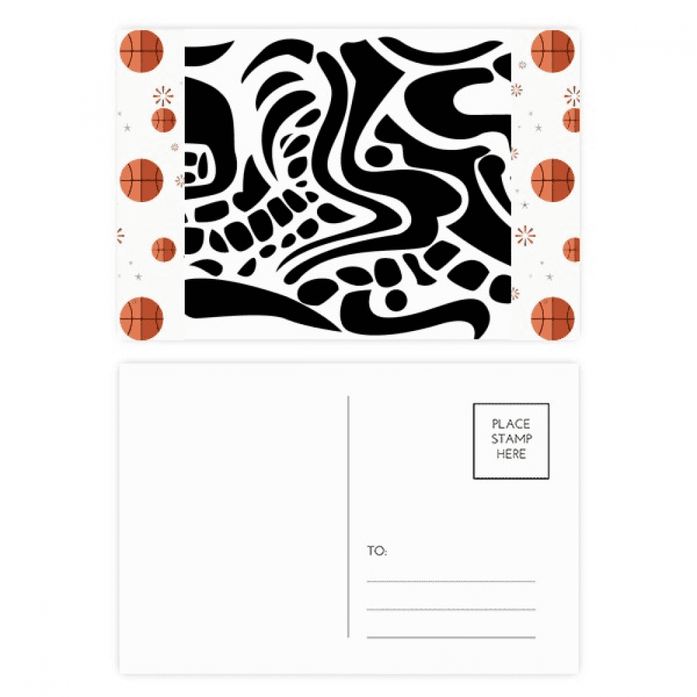 Egypt Black White Totem Fresco Basketball Postcard Set Thanks Card ...