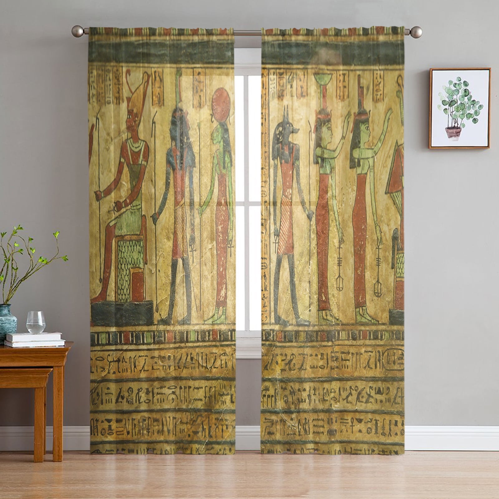 Egypt Colorful Ornament Ancient Egyptian Hieroglyphs Window Screening ...