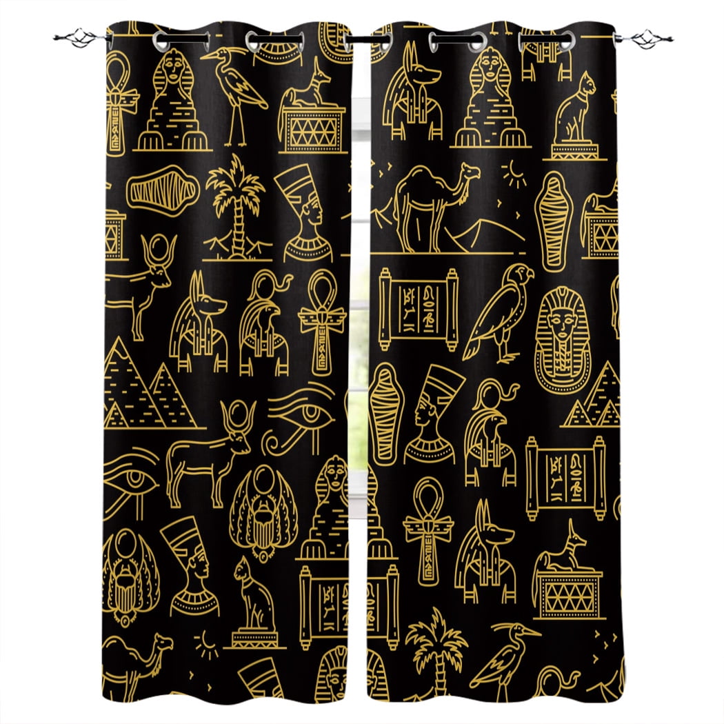 Egypt Culture Ancient Egypt Pyramid Mummy Window Curtains Living Room ...