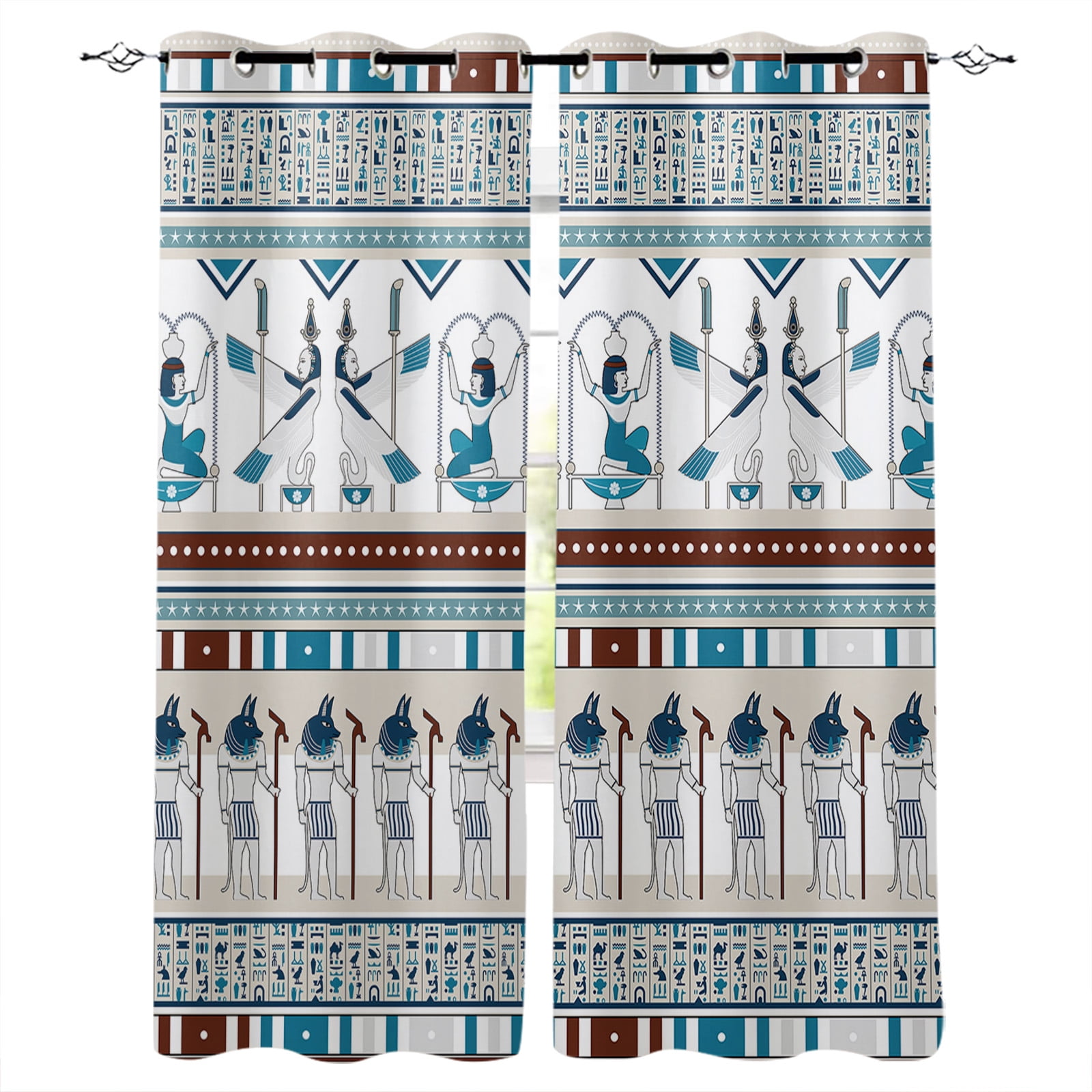 Egypt Culture Ancient Egypt Pyramid Mummy Window Curtains Living Room ...