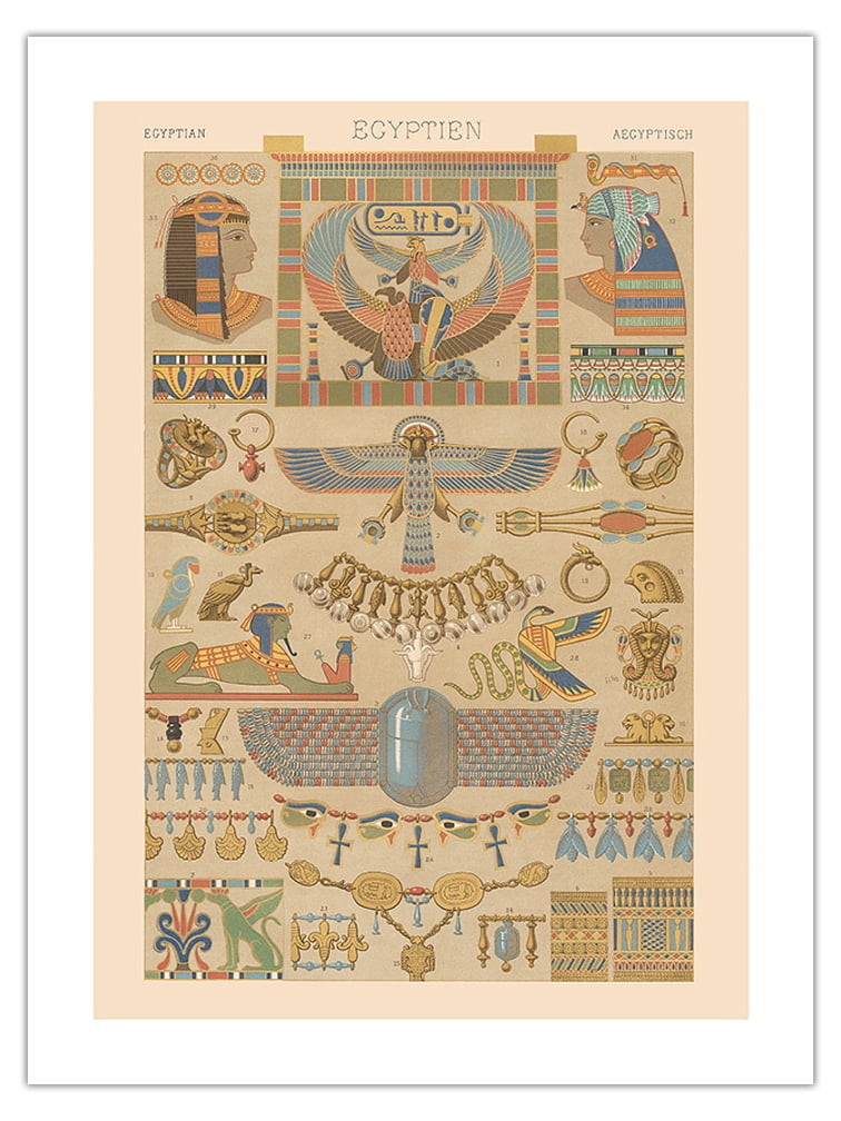 Egypt - Egyptian Hieroglyphs - Pharaoh Gods - Vintage Lithograph Print ...