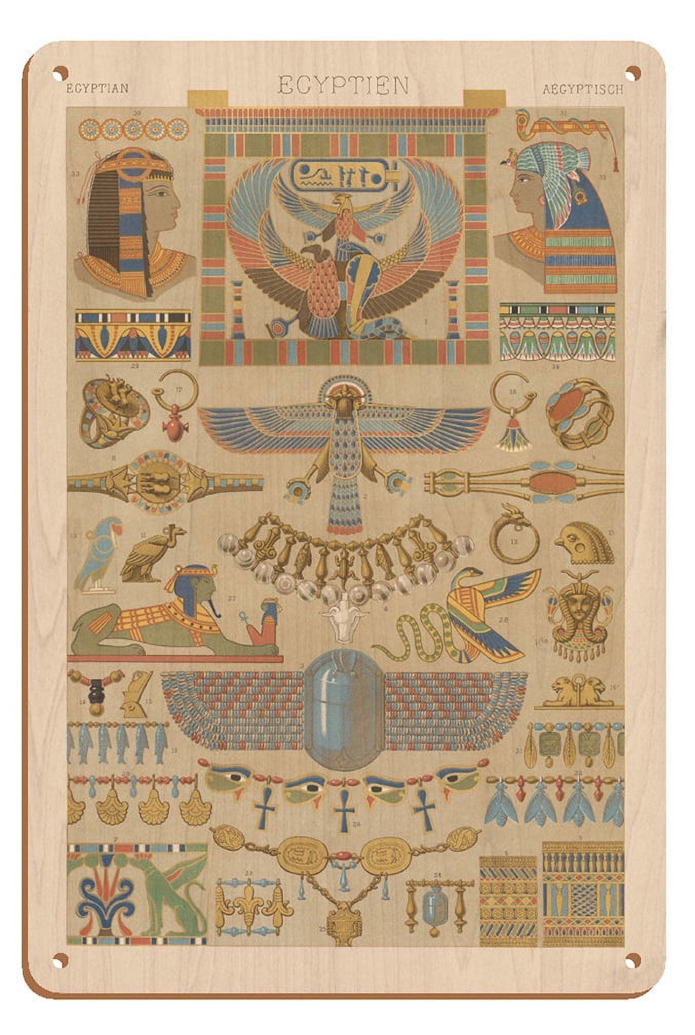 Egypt - Egyptian Hieroglyphs - Pharaoh Gods - Vintage Lithograph Print ...