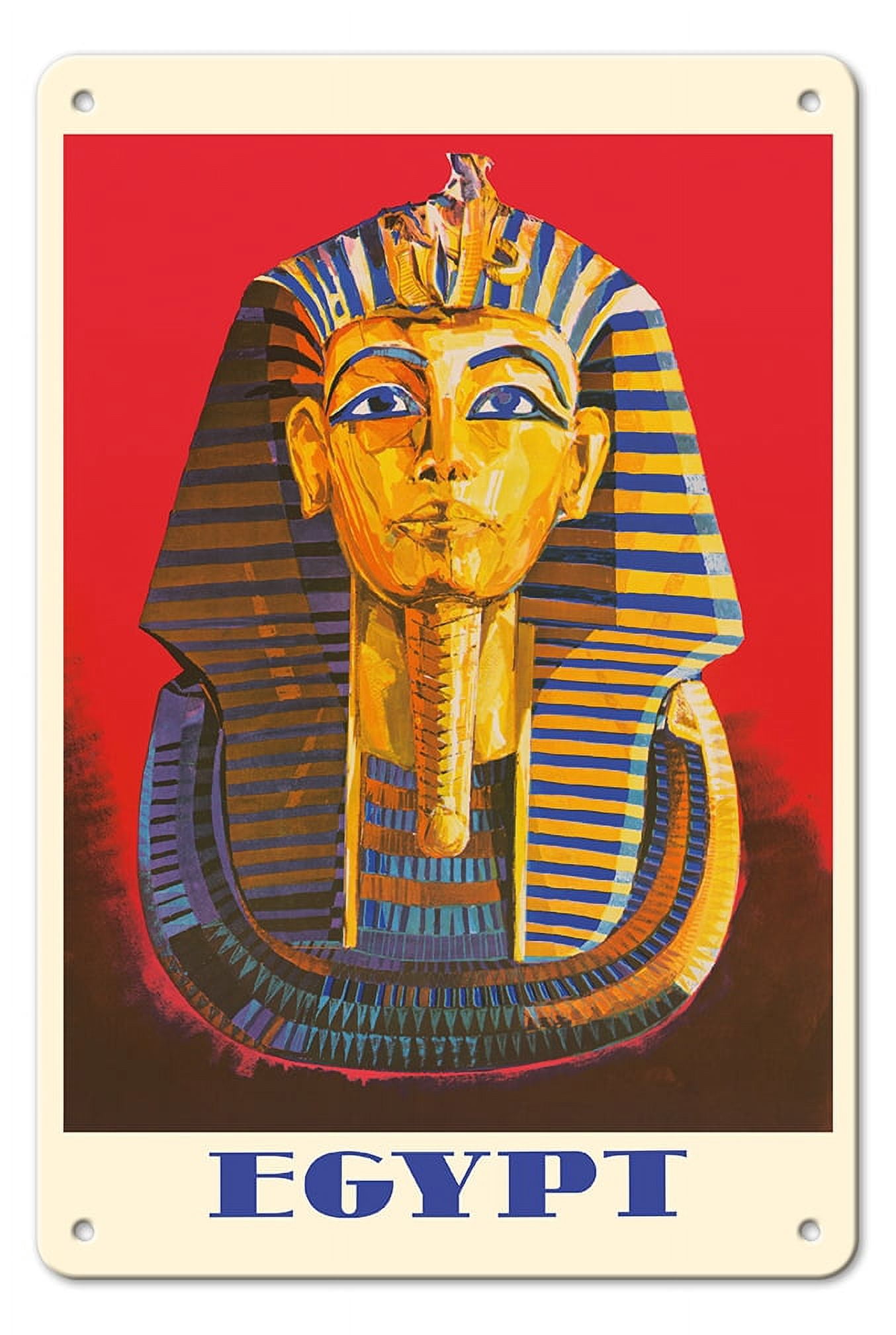 Egypt - Egyptian Pharaoh Tutankhamun (King Tut) - Vintage Travel Poster ...