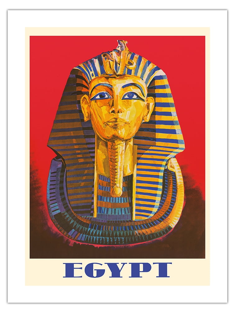 Egypt - Egyptian Pharaoh Tutankhamun (King Tut) - Vintage Travel Poster ...