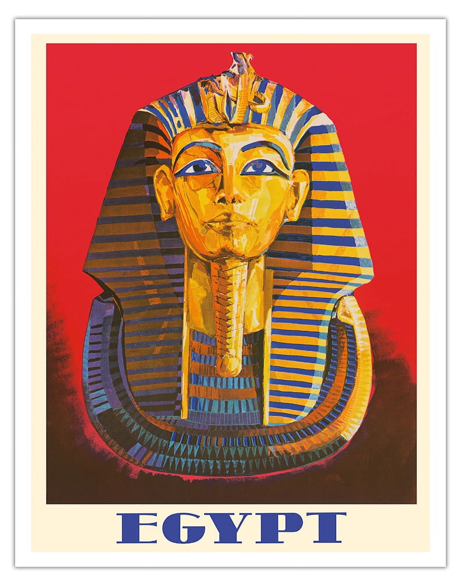 Egypt - Egyptian Pharaoh Tutankhamun (King Tut) - Vintage Travel Poster ...