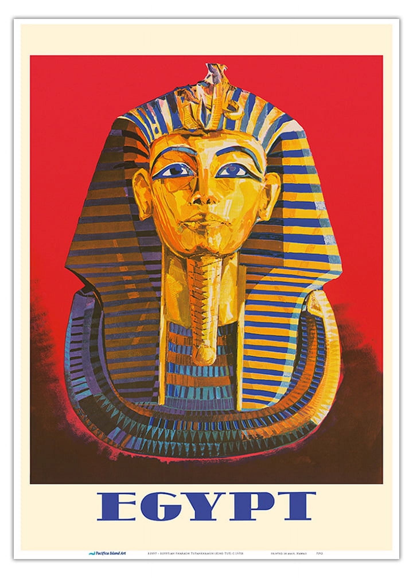 Egypt - Egyptian Pharaoh Tutankhamun (King Tut) - Vintage Travel Poster ...