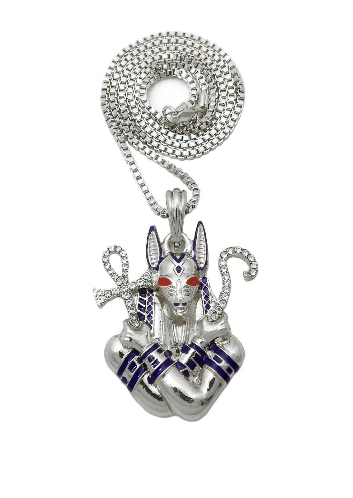 Egypt God of Death Anubis Pendant 2mm 18", 20", 24" Box Chain Necklace ...