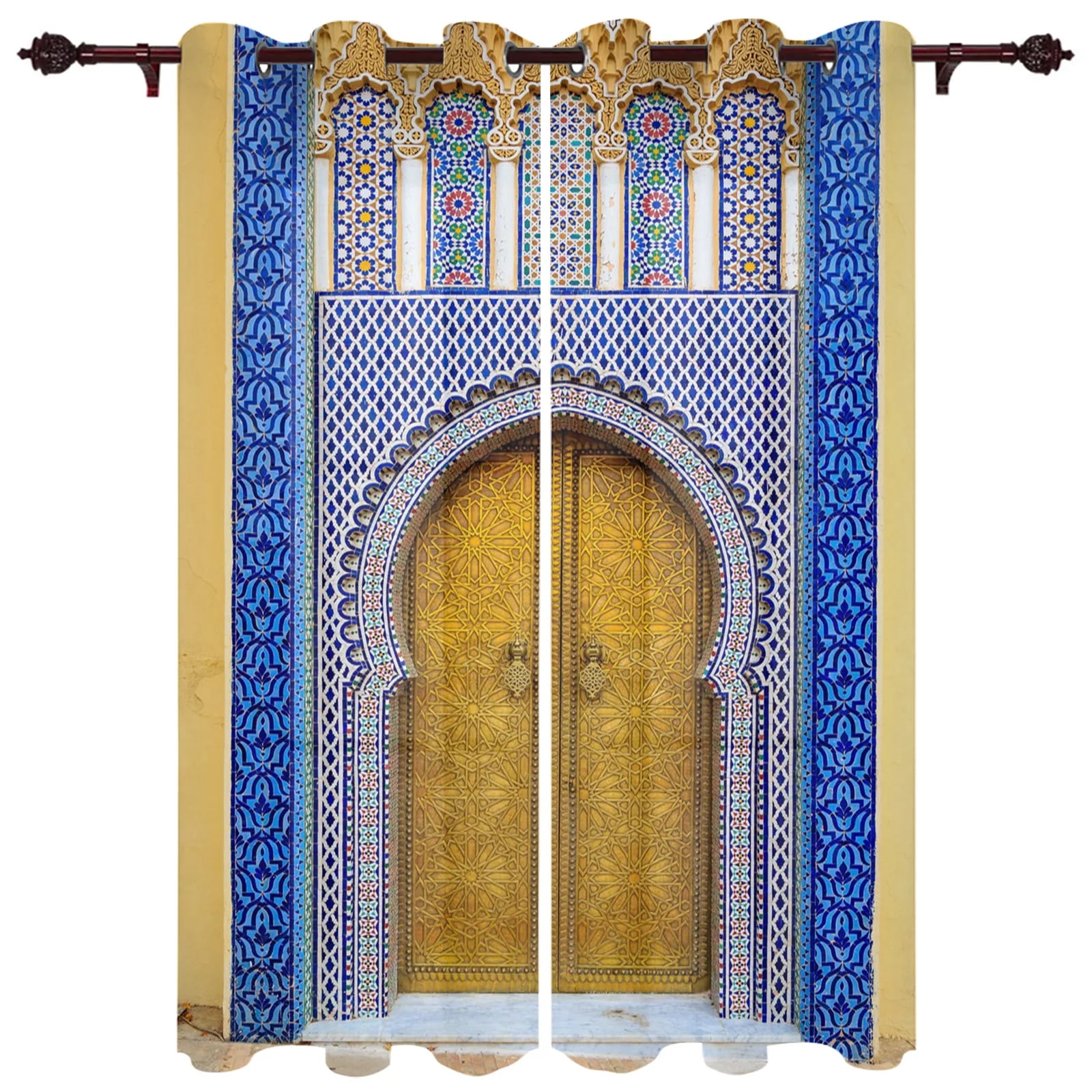 Egypt House Door Pattern Art Modern Window Curtains for Living Room ...