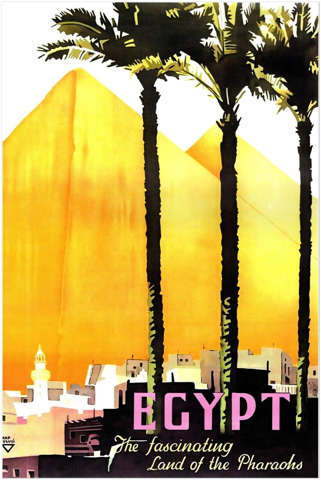 Egypt - Land of Pharaohs Vintage Travel Poster, Retro Posters ...