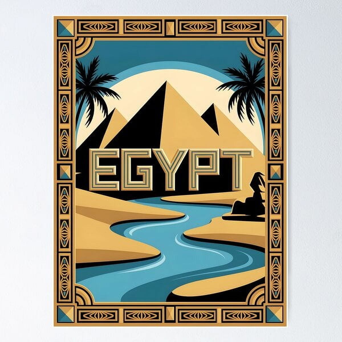 Egypt Minimalist Poster | Modern Travel Art Print Of Pyramids & Desert ...