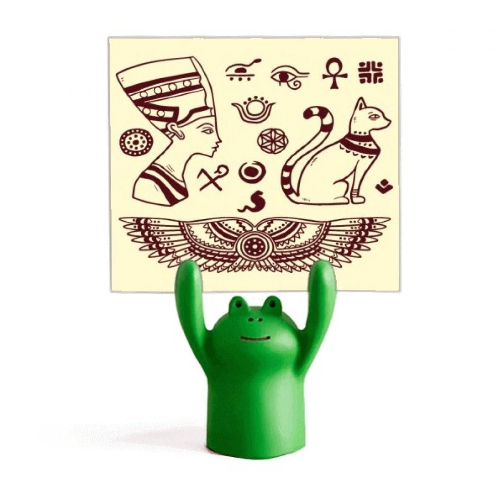 Egypt Pharaoh Black Cat Pattern Memo Holder Cartoon Animal Frog Stand ...